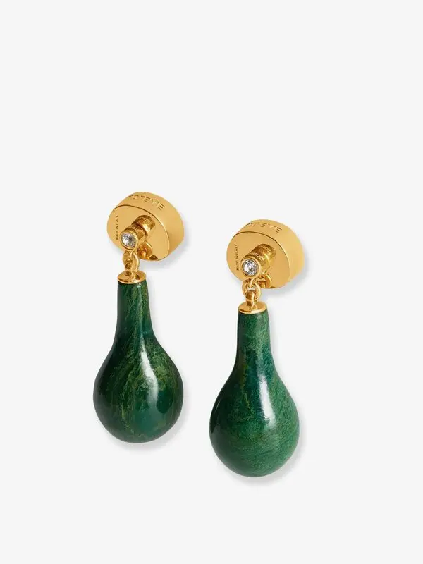 TOTEME Jade Drops Brass Earrings - Multicolor
