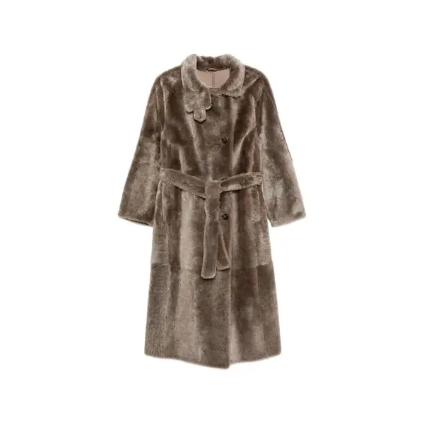 Brunello Cucinelli Neutrals Coats Faux Fur Coats - Cream