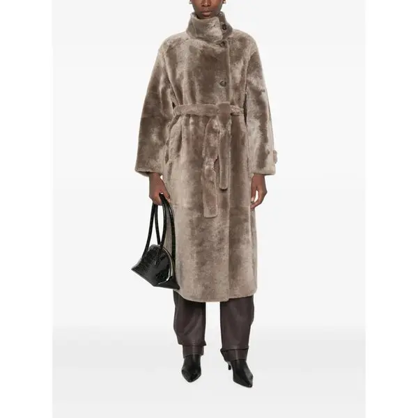 Brunello Cucinelli Neutrals Coats Faux Fur Coats - Cream
