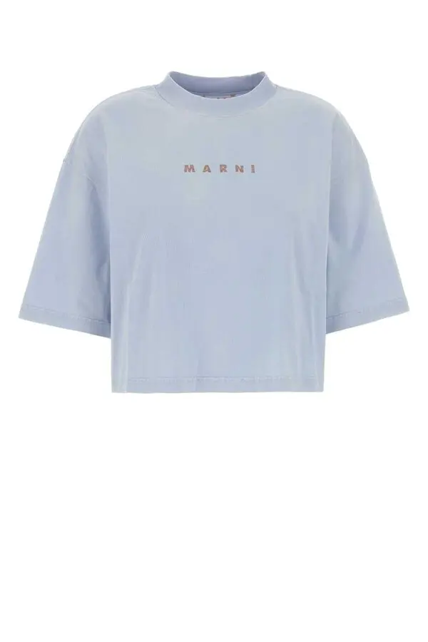 Marni Powder Cotton T-shirt - Blue