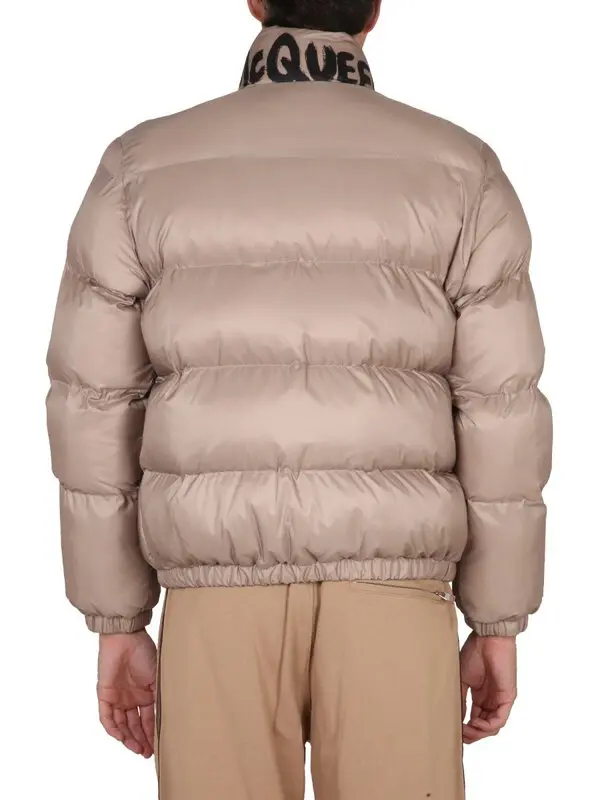 Alexander McQueen Graffiti Logo Down Jacket - Cream