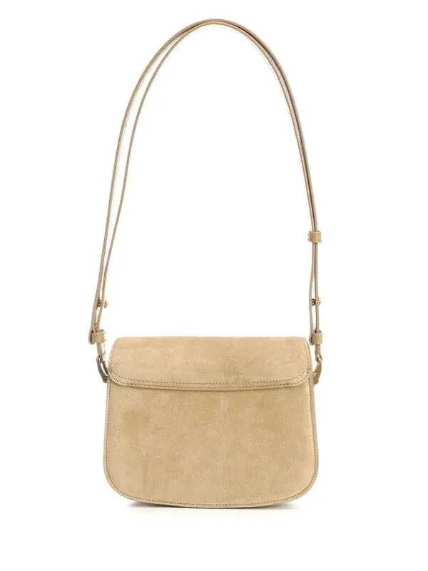 AMI Paris Paris Paris Suede Shoulder Bag - Cream