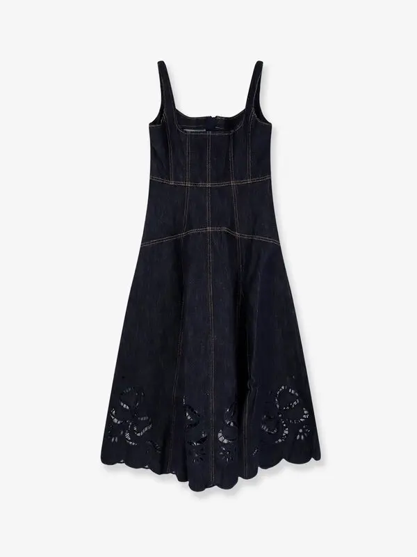 SELF-PORTRAIT Denim Midi Dress