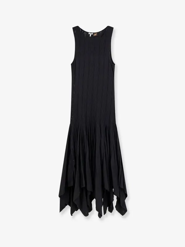 Loewe Embroidered Cotton Dress - Black