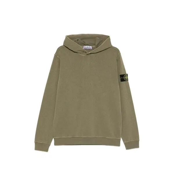 Stone Island Malfilé Cotton Fleece Hoodie - Green
