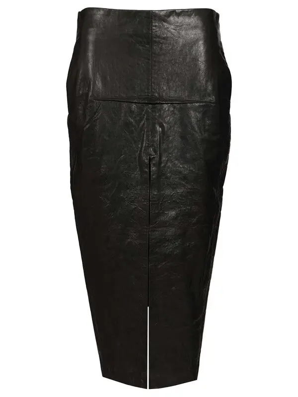 Rick Owens Leather Long Skirt