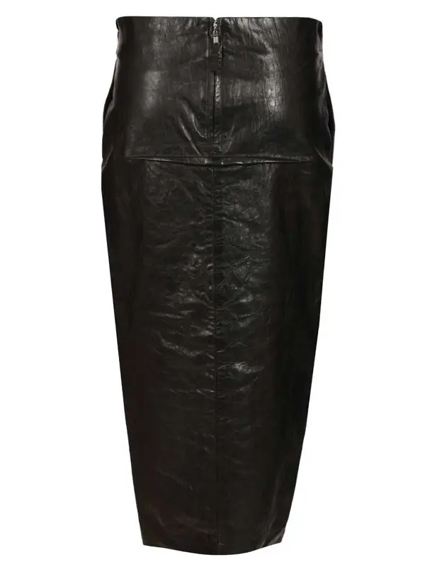 Rick Owens Leather Long Skirt