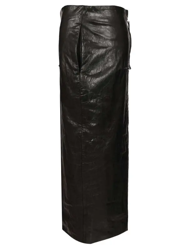 Rick Owens Leather Long Skirt