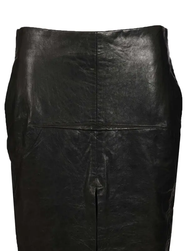 Rick Owens Leather Long Skirt