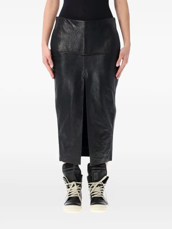 Rick Owens Leather Long Skirt