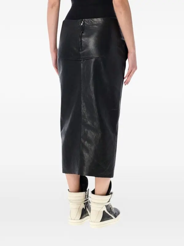 Rick Owens Leather Long Skirt