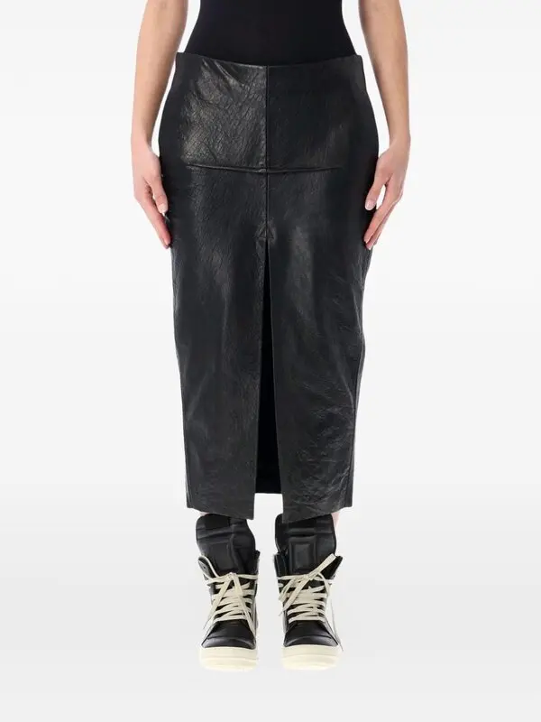 Rick Owens Leather Long Skirt