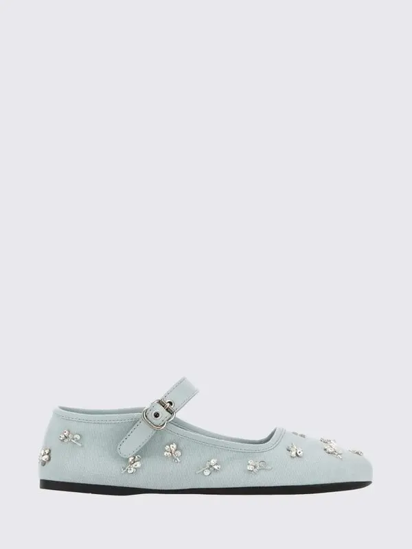 Miu Miu Drill Ballerinas With Rhinestones - Blue