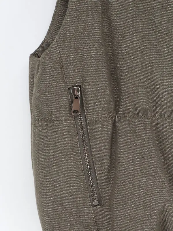 Brunello Cucinelli Sleeveless Effect Twill-denim Down Jacket