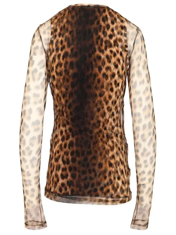 Sportmax Bi-material Animalier Top