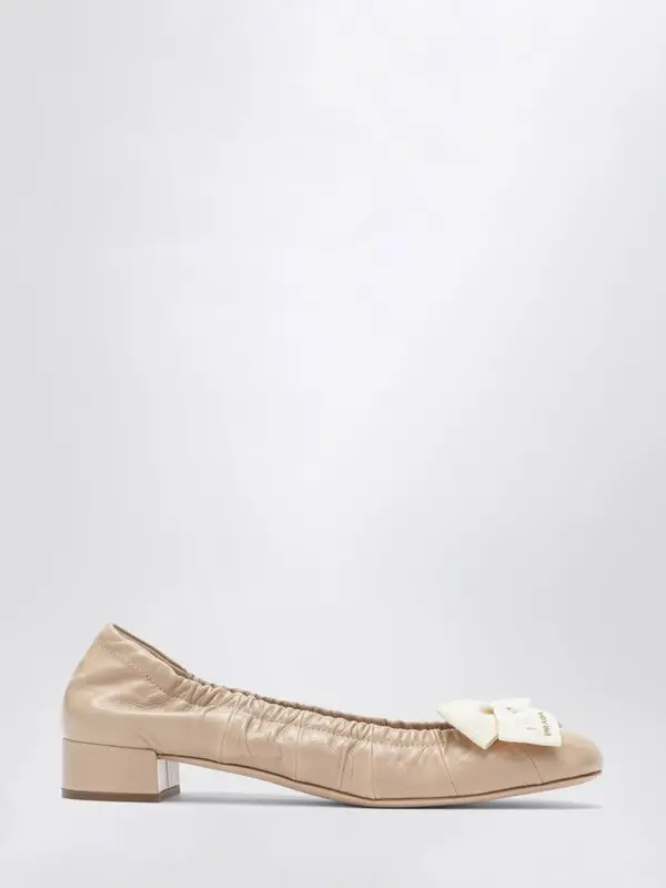 Prada Gathered Leather Ballerina