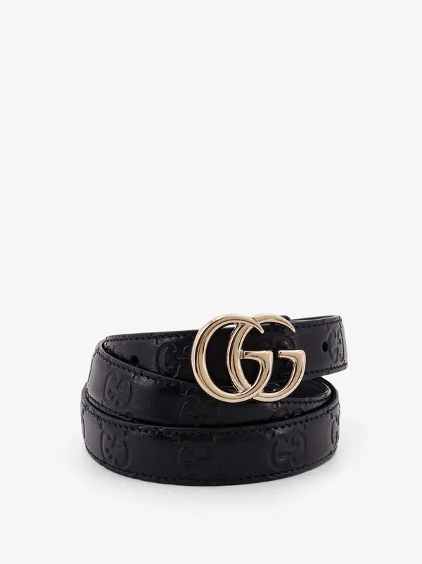 Gucci Leather Belt With Gg Logo