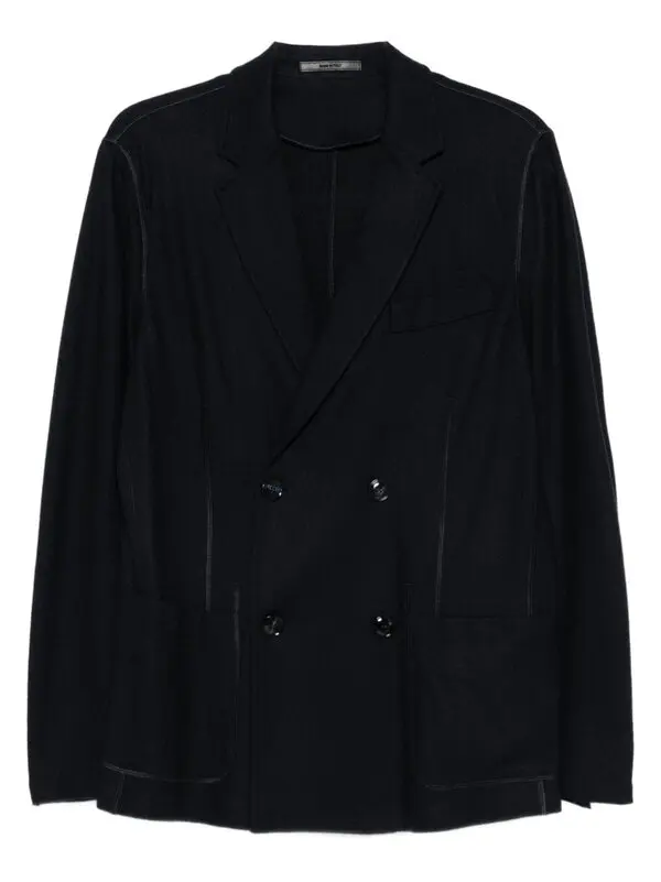 Giorgio Armani Cashmere Double-breasted Blazer Jacket - Multicolor