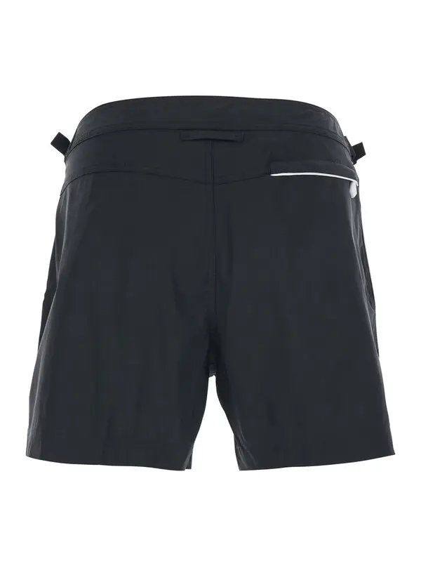 TOM FORD Black Swim Shorts With Side Buckled Strap Details In Tech Fabric