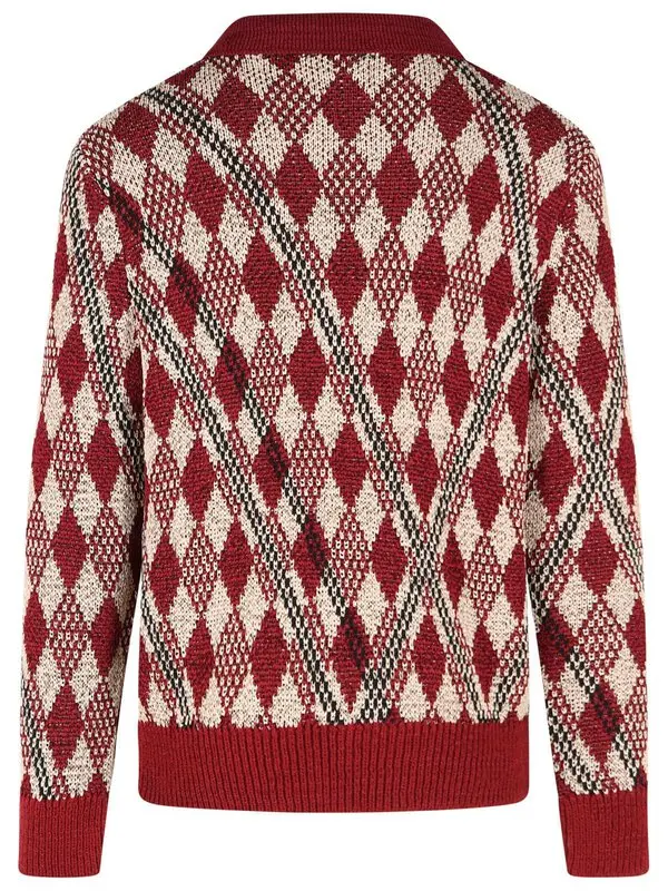 Dries Van Noten Macrame' Burgundy Viscose Blend Sweater