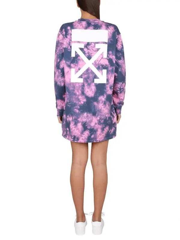 Off-White Tie & Dye Sweatshirt Dress