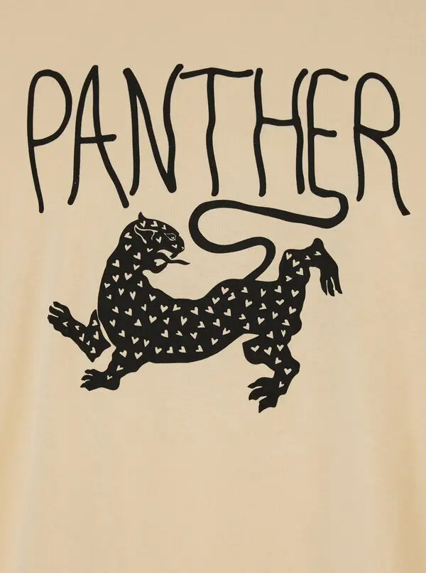 Valentino Garavani Crew Neck T-shirt With Front Print In Beige Cotton For - Multicolor