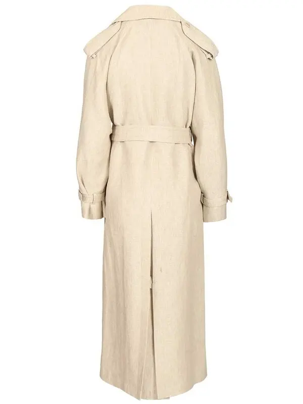 Max Mara Trench Double Breasted Coat - White