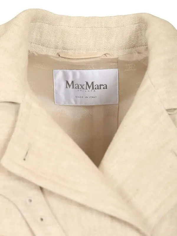 Max Mara Trench Double Breasted Coat - White