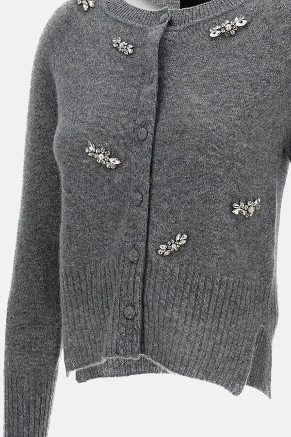 Simone Rocha Cashmere Cardigan With Crystals
