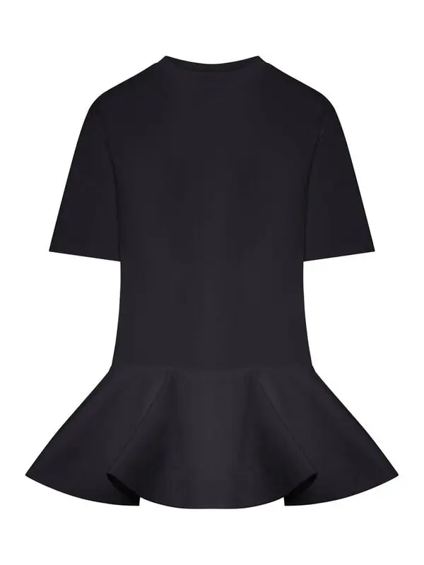 Alaïa Cotton Jersey T-shirt With Crinoline - Black