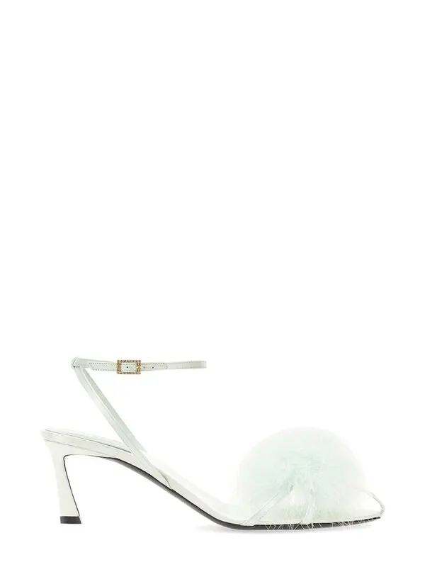 Saint Laurent Mule Mae In Satin Crepe - Green
