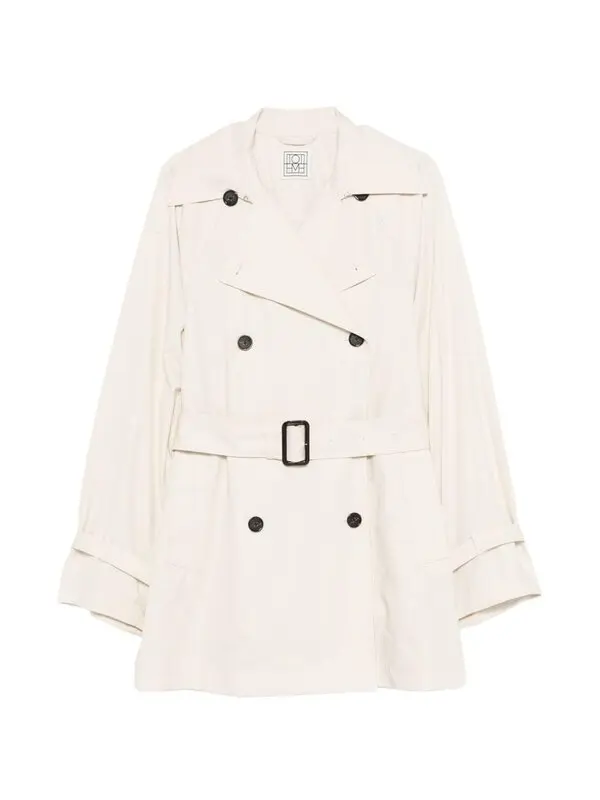 TOTEME Washed Cotton Trench Coat - Cream