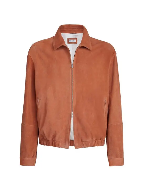 Brunello Cucinelli Suede Leather Jacket - Multicolor