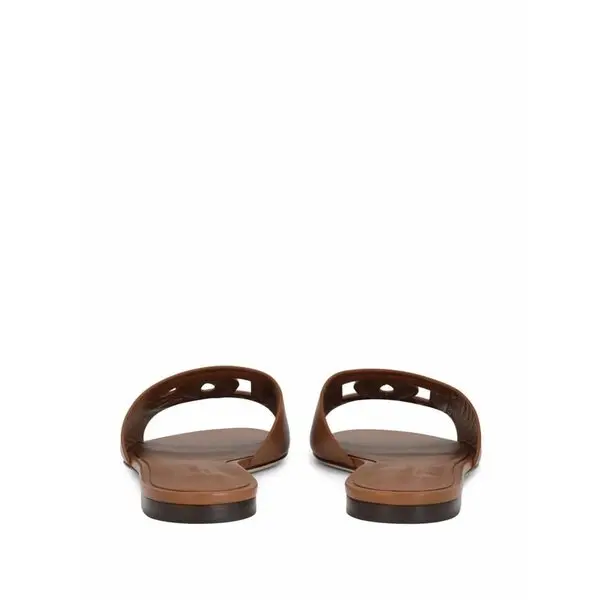 Dolce & Gabbana Leather Slides - Brown
