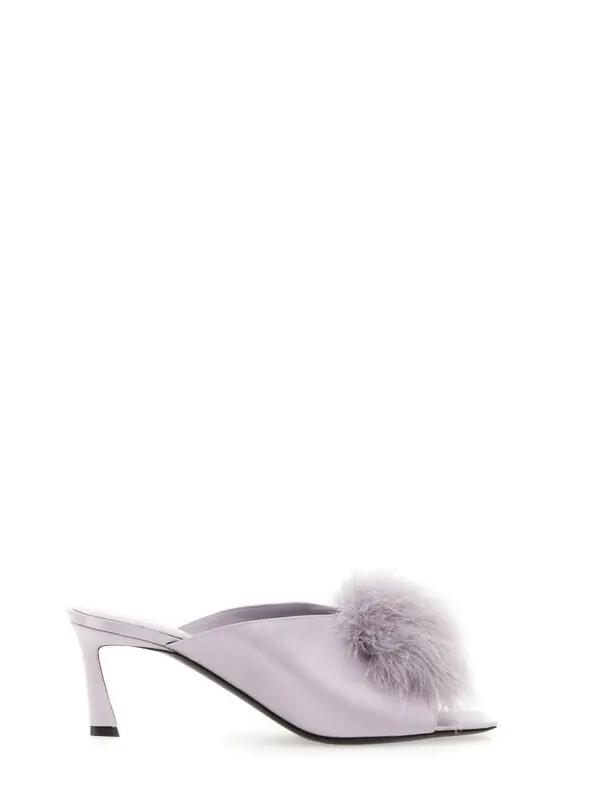 Saint Laurent Mule Mae In Satin Crepe - Purple