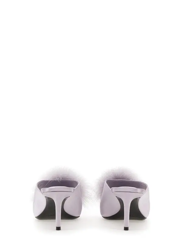 Saint Laurent Mule Mae In Satin Crepe - Purple
