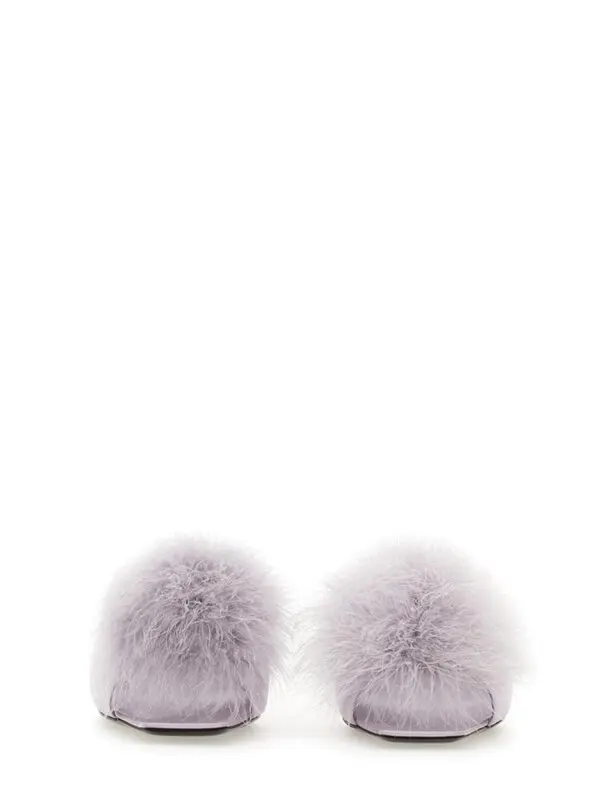 Saint Laurent Mule Mae In Satin Crepe - Purple