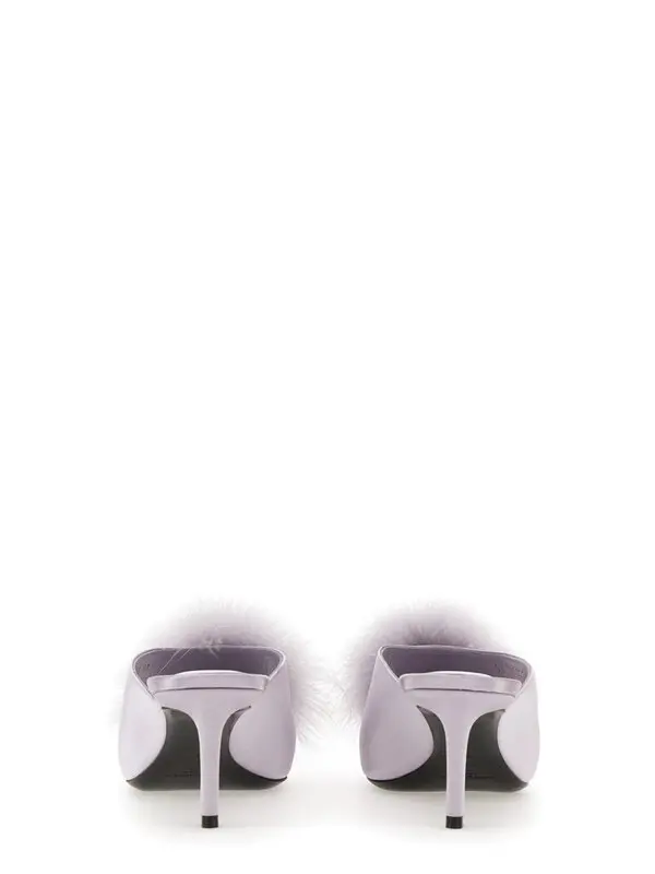 Saint Laurent Mae Satin Crepe Mule - Purple