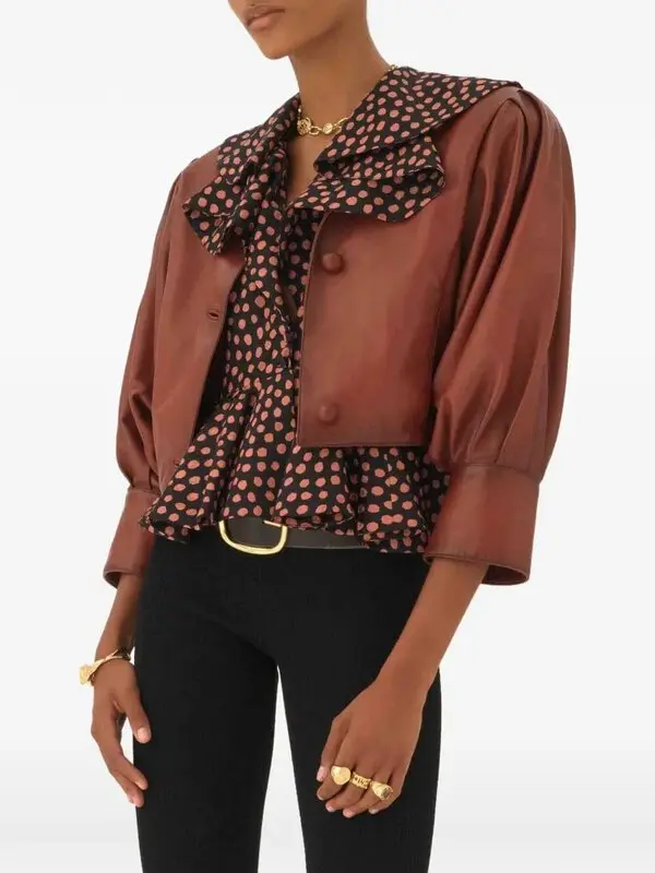 Chloé Cropped Collarless Jacket In Plongé Nappa Leather