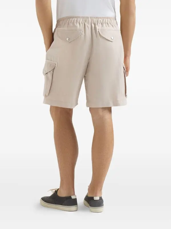 Brunello Cucinelli Linen Cargo Shorts - Multicolor
