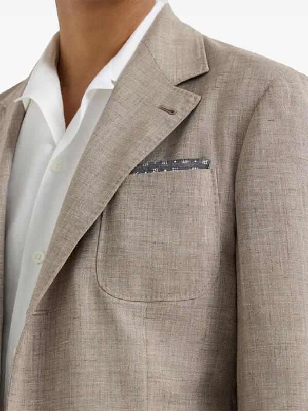 Brunello Cucinelli Linen And Silk Single-breasted Jacket