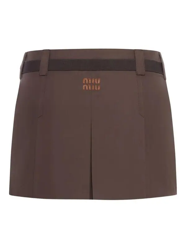 Miu Miu Gabardine Mini Skirt - Brown