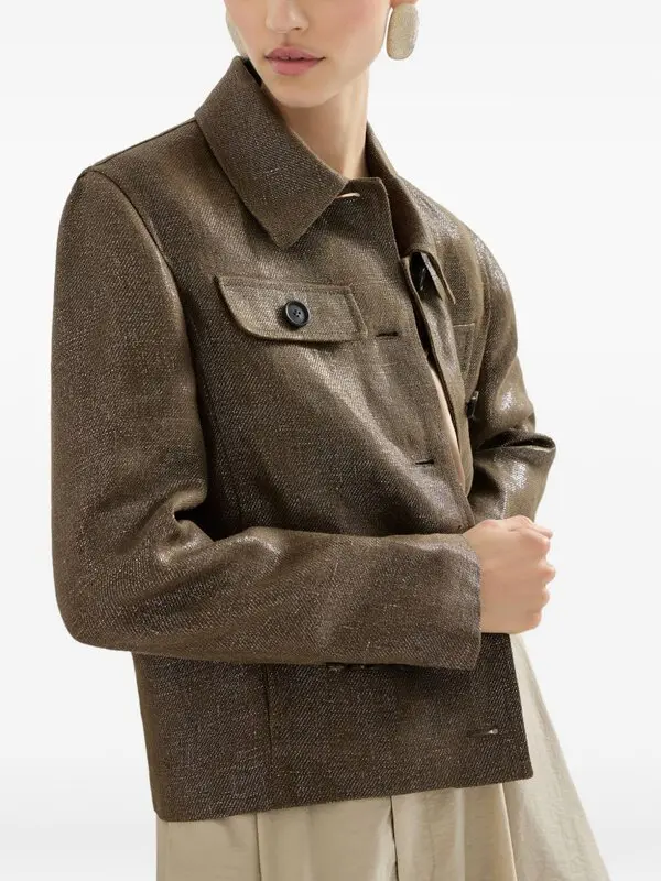 Brunello Cucinelli Linen Cropped Jacket