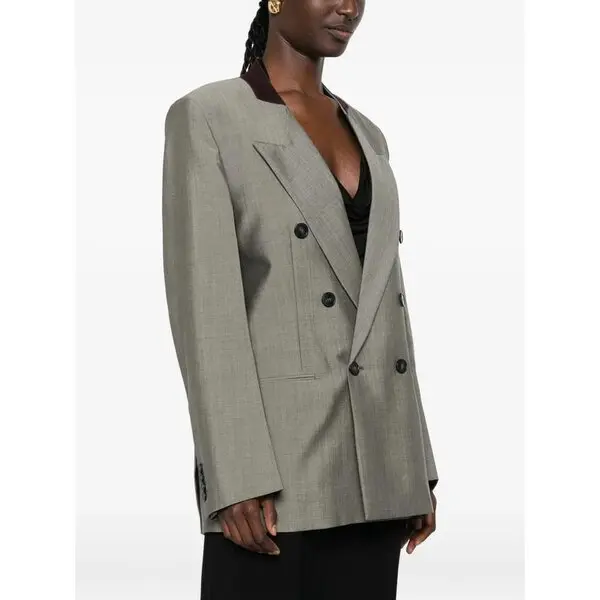 Victoria Beckham Grey Jackets Blazers