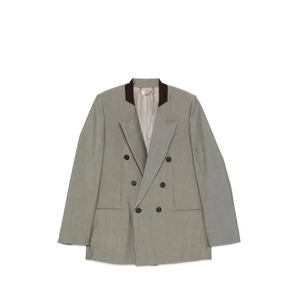 Victoria Beckham Wool-blend Double-breasted Blazer - Gray