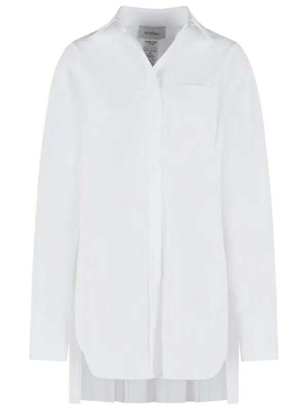 Sportmax Nespolo' Cotton Blend Shirt Dress - White