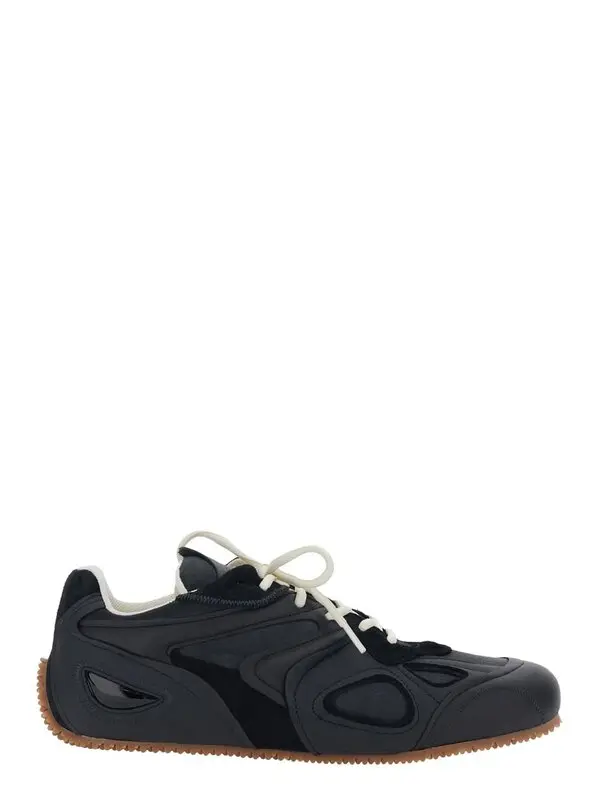Axel Arigato Slow Runner' Black Sneaker With Insert Design And Grooved Sole In Leather And Suede - Multicolor