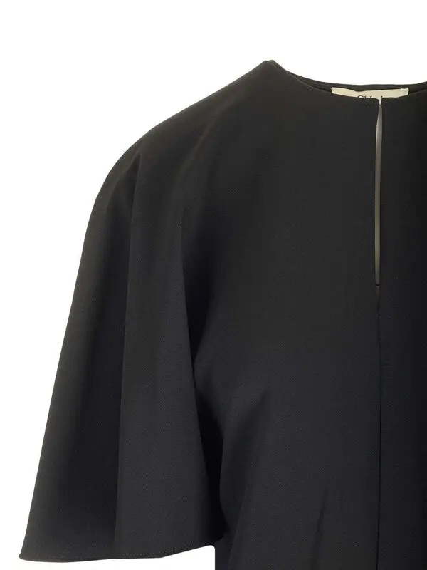 Chloé Cape Sleeves Mini Dress