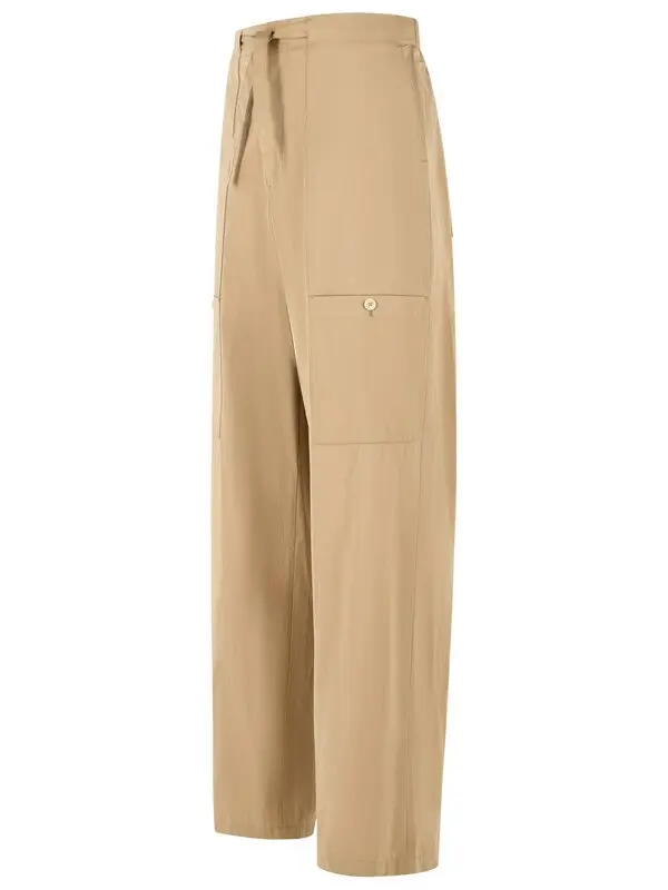 JIL SANDER Cereal' Beige Cotton Pants