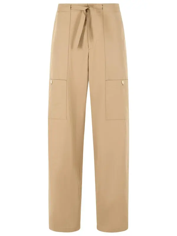 JIL SANDER Cereal' Beige Cotton Pants - Cream